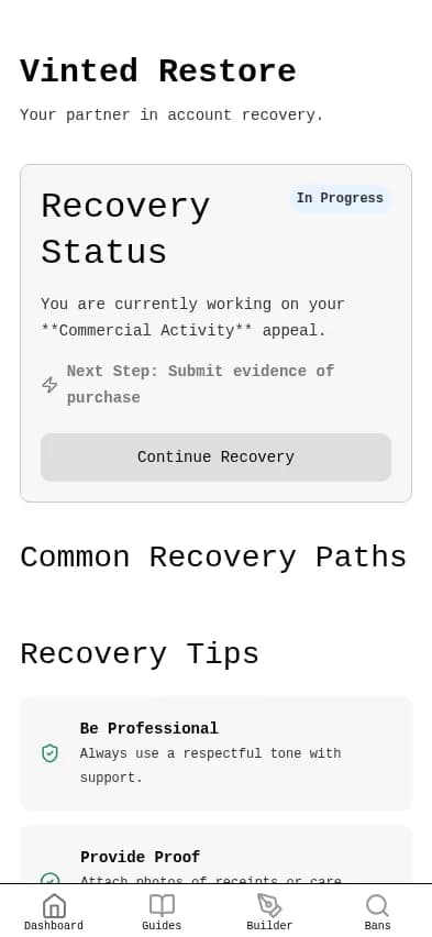 Vinted Restore Helper