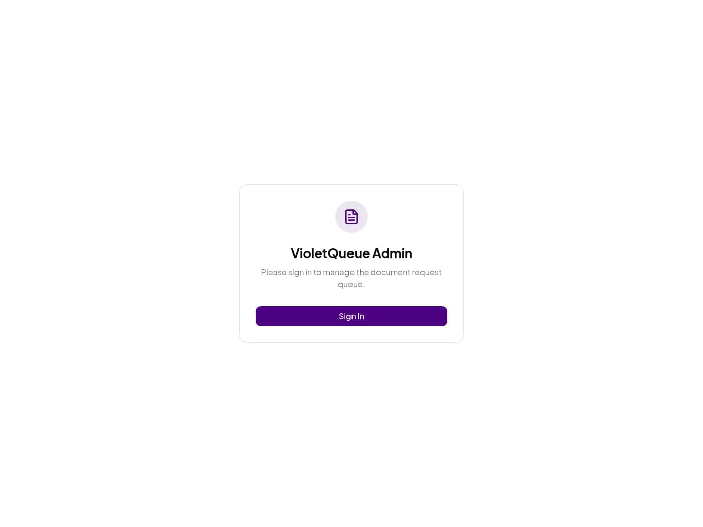 VioletQueue Admin