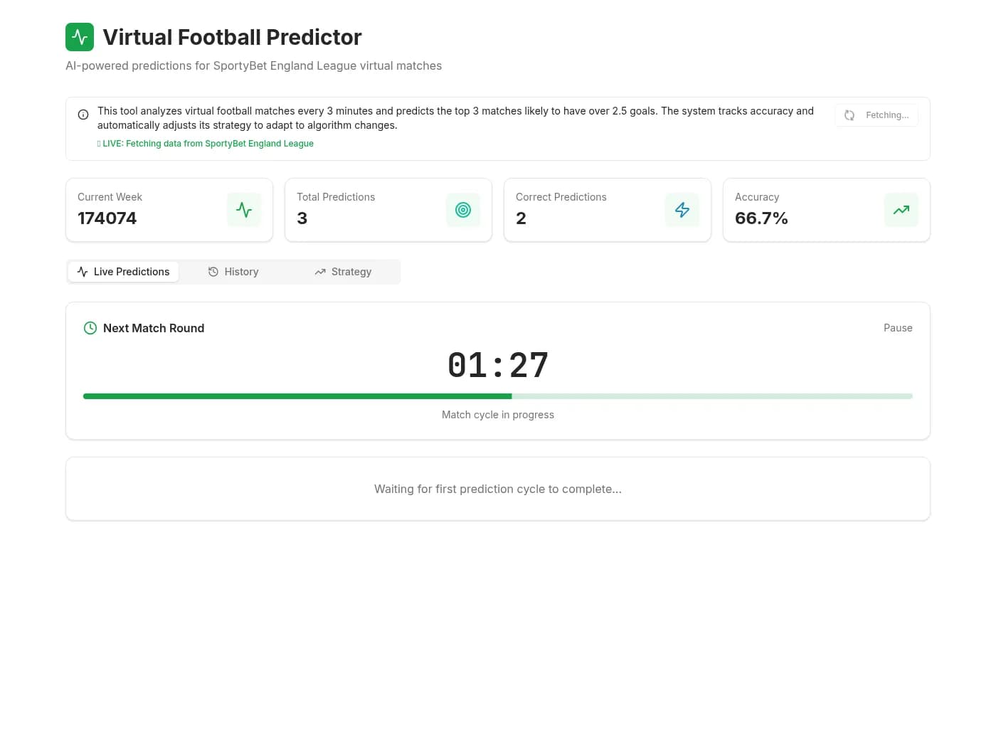 Virtual Football Prediction Automation & Analytics Tool