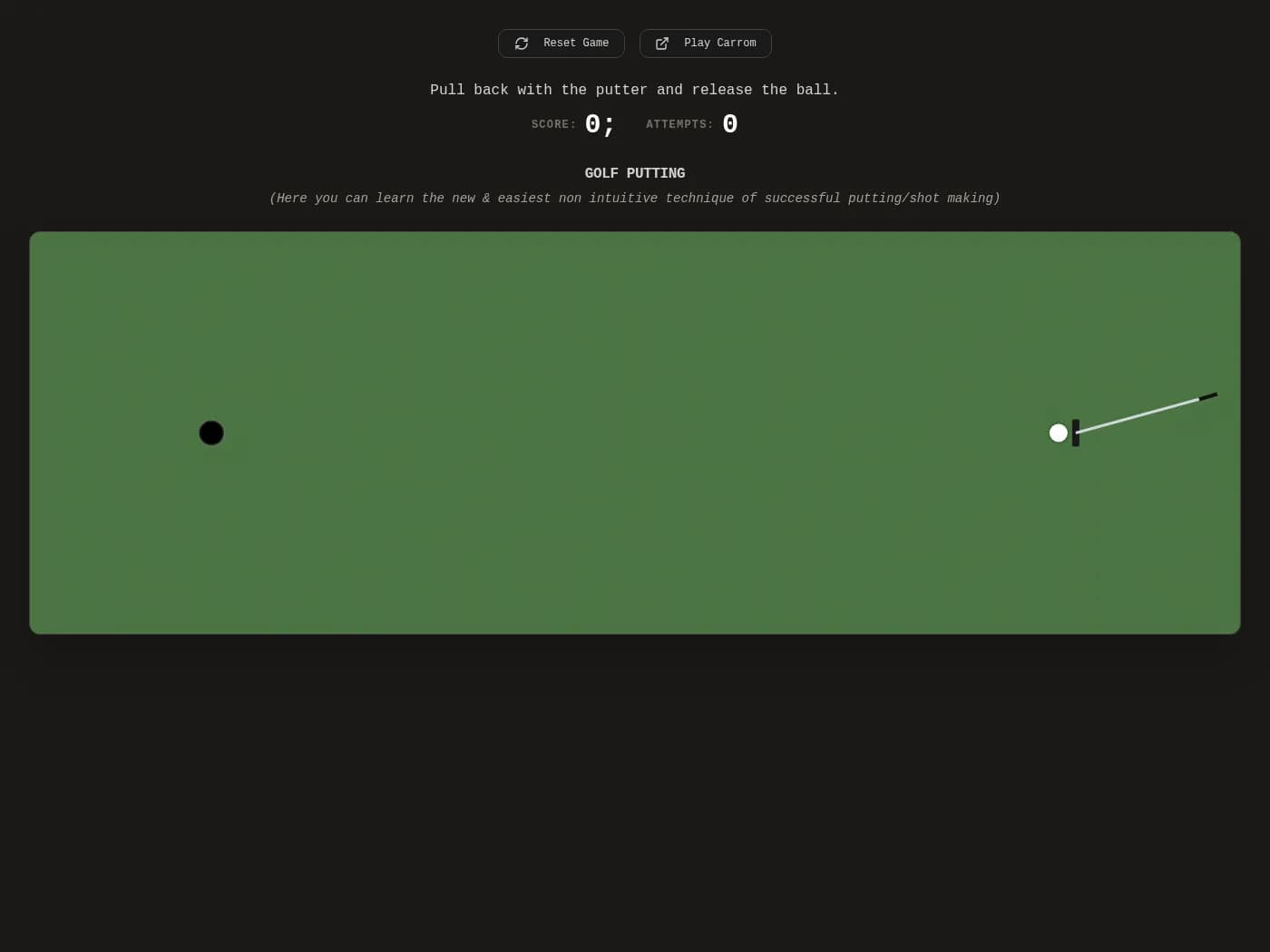 Virtual Golf Putt Game