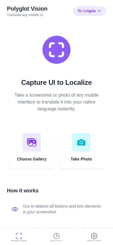 Polyglot UI Vision App