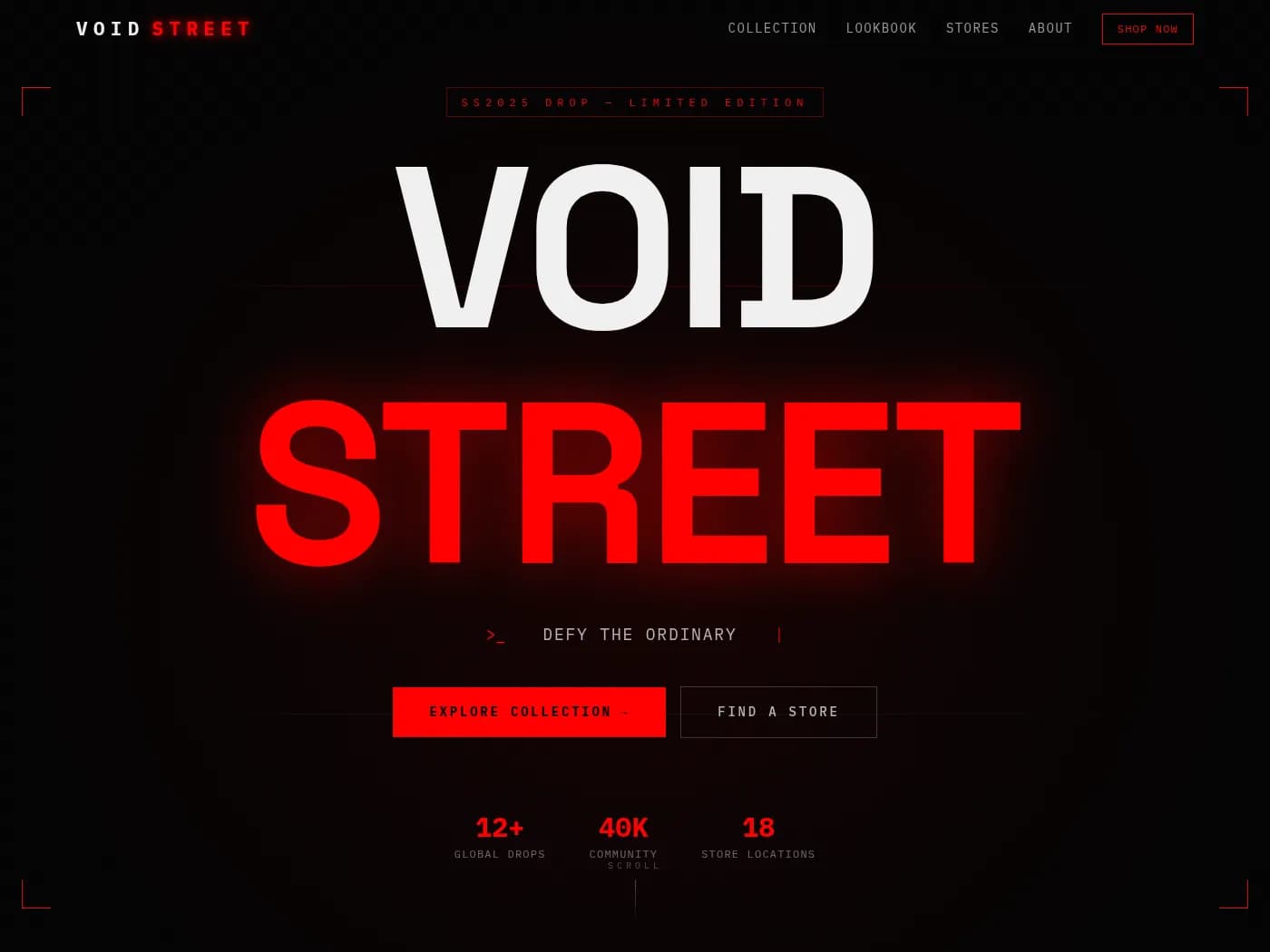 VOID STREET Web Experience