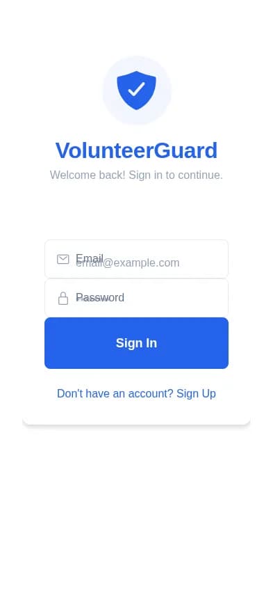 VolunteerGuard Mobile App