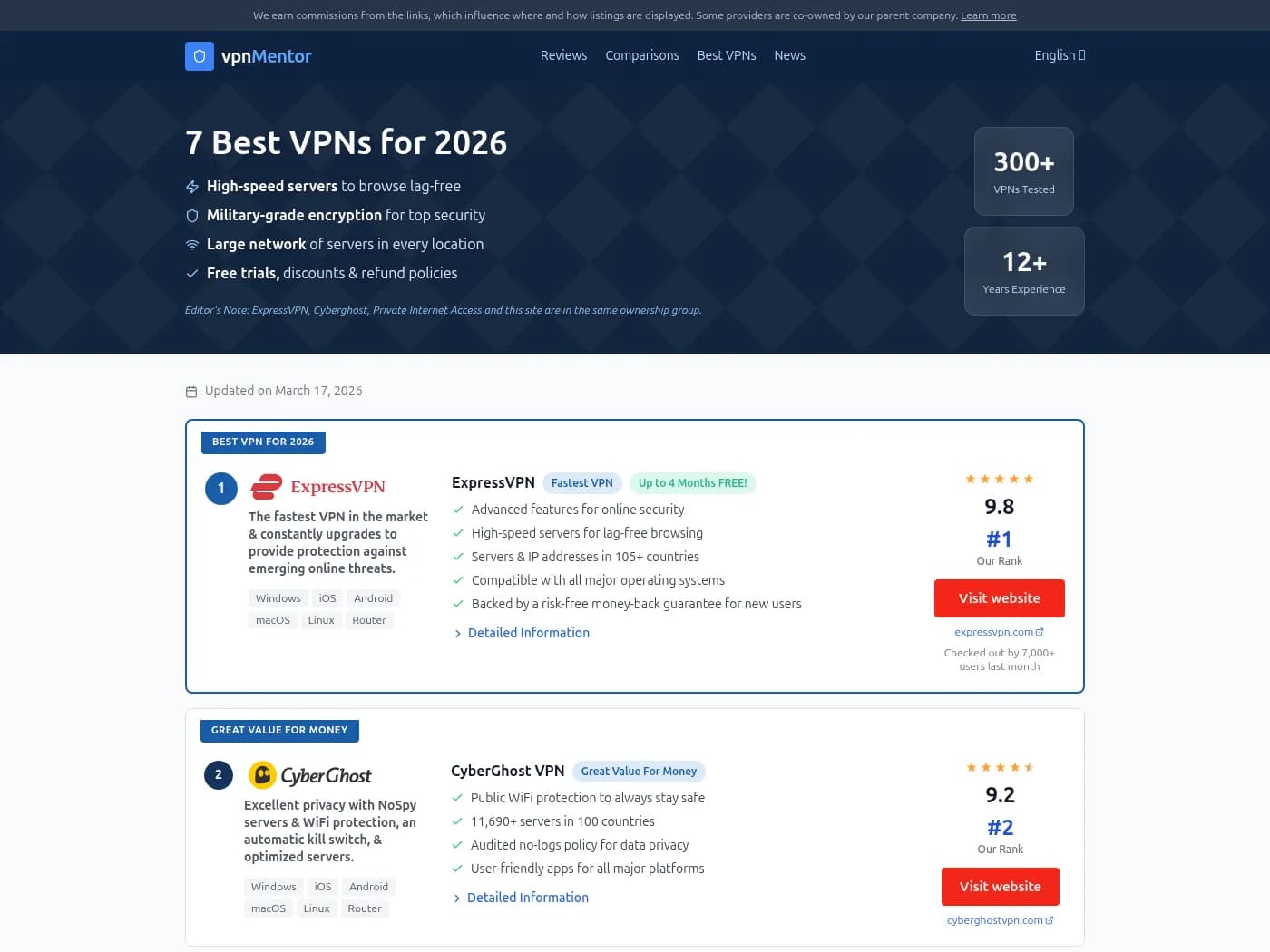 VPN Ranking Portal