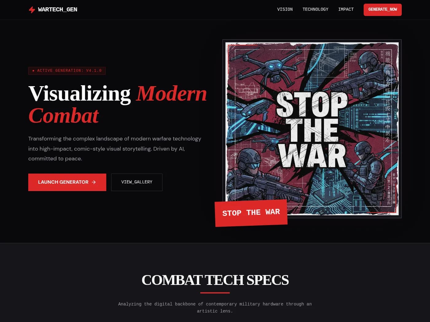 WarTech Comic Generator