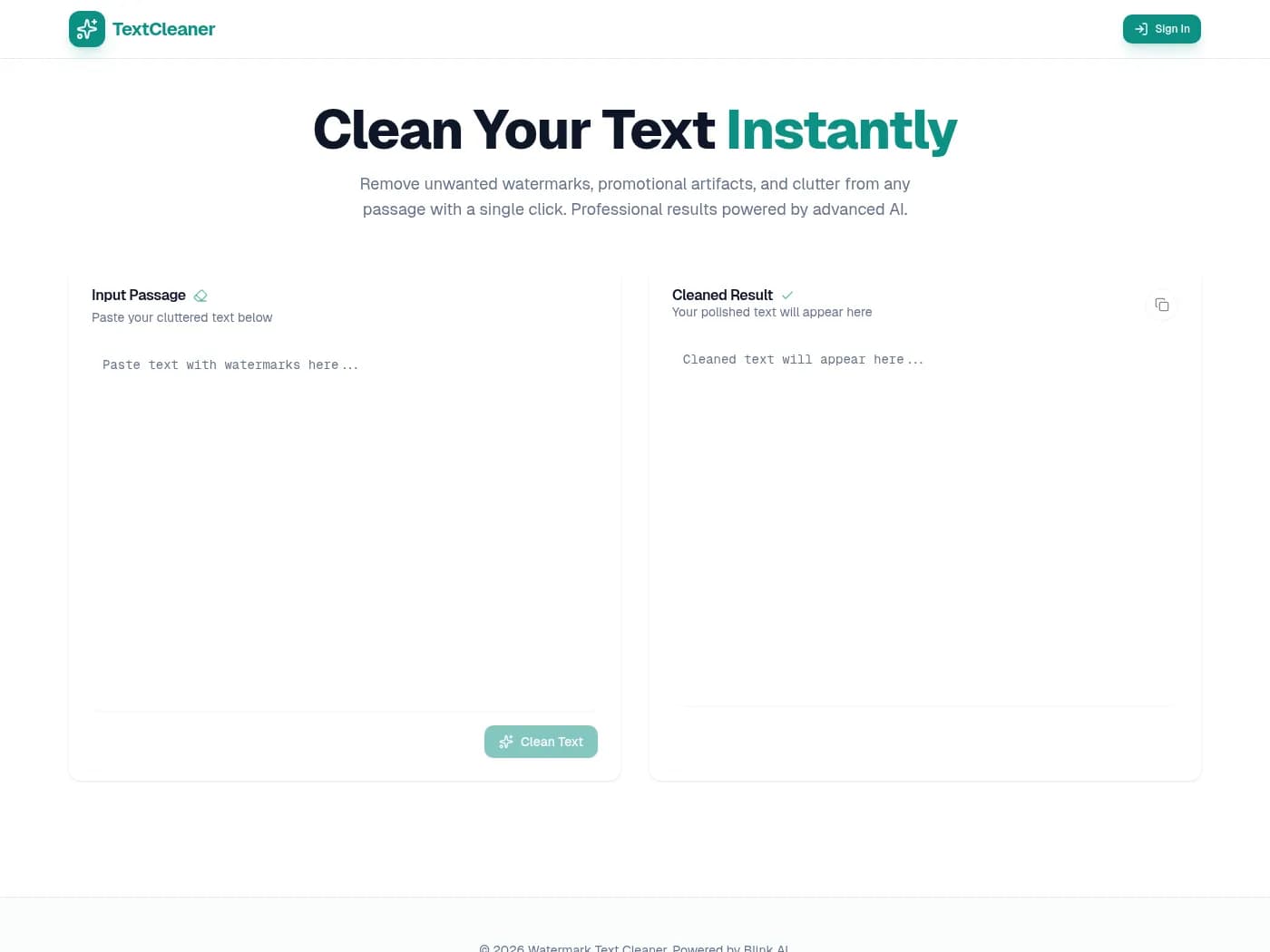Watermark Text Cleaner