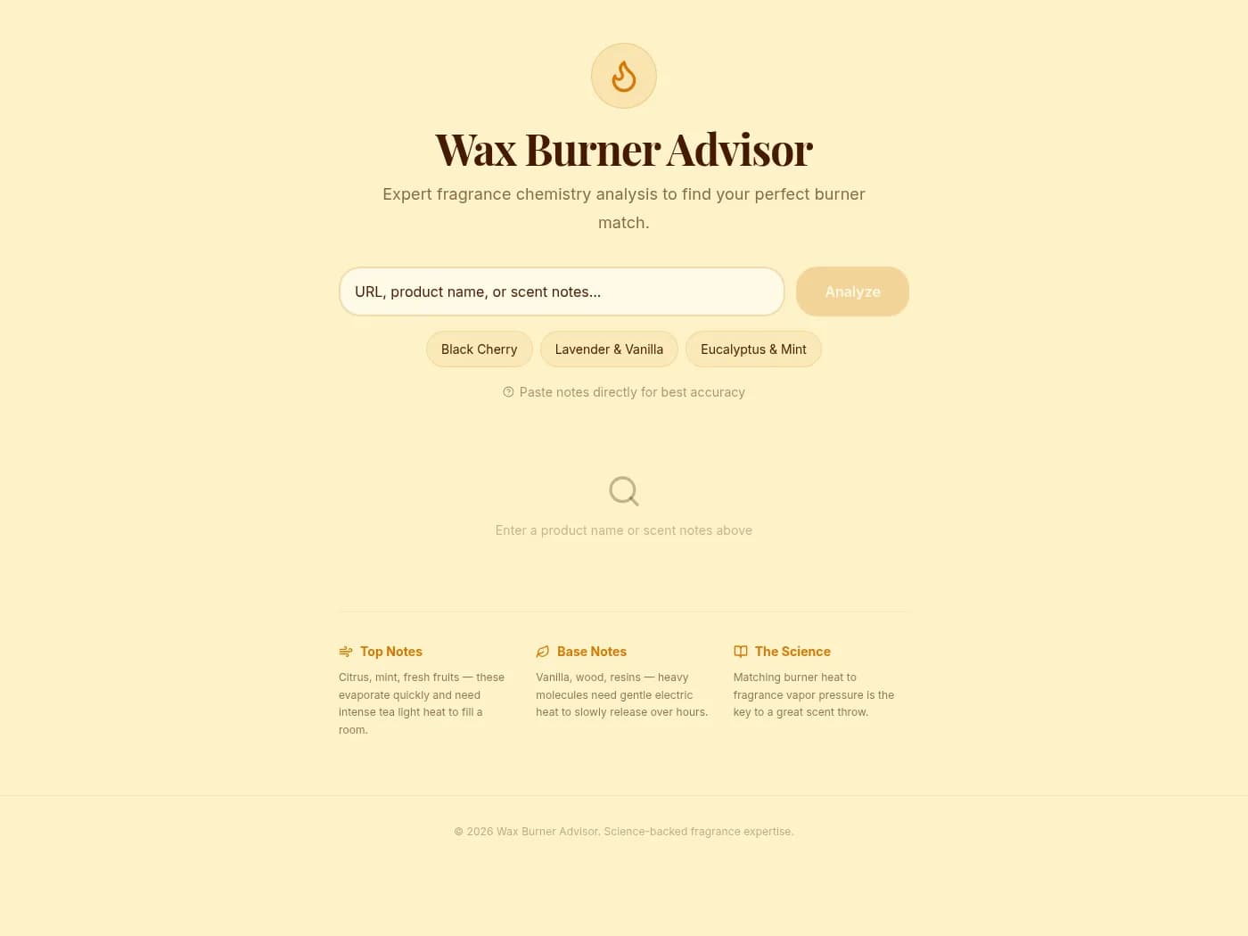 Wax Burner Advisor