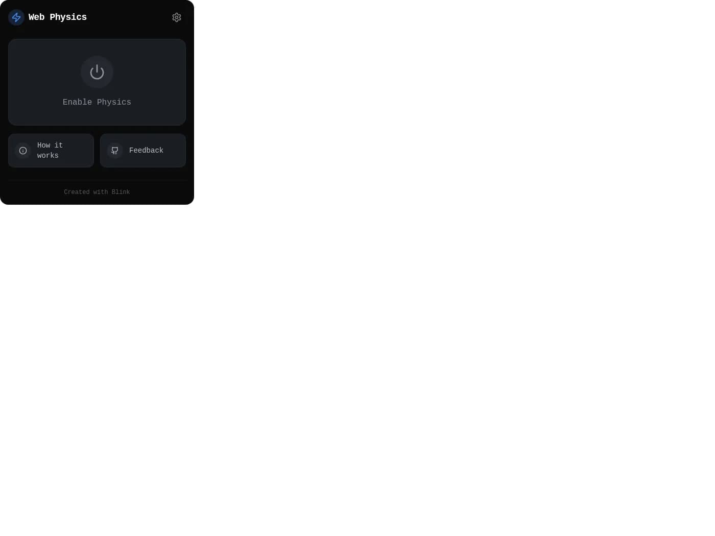 Web Physics Extension