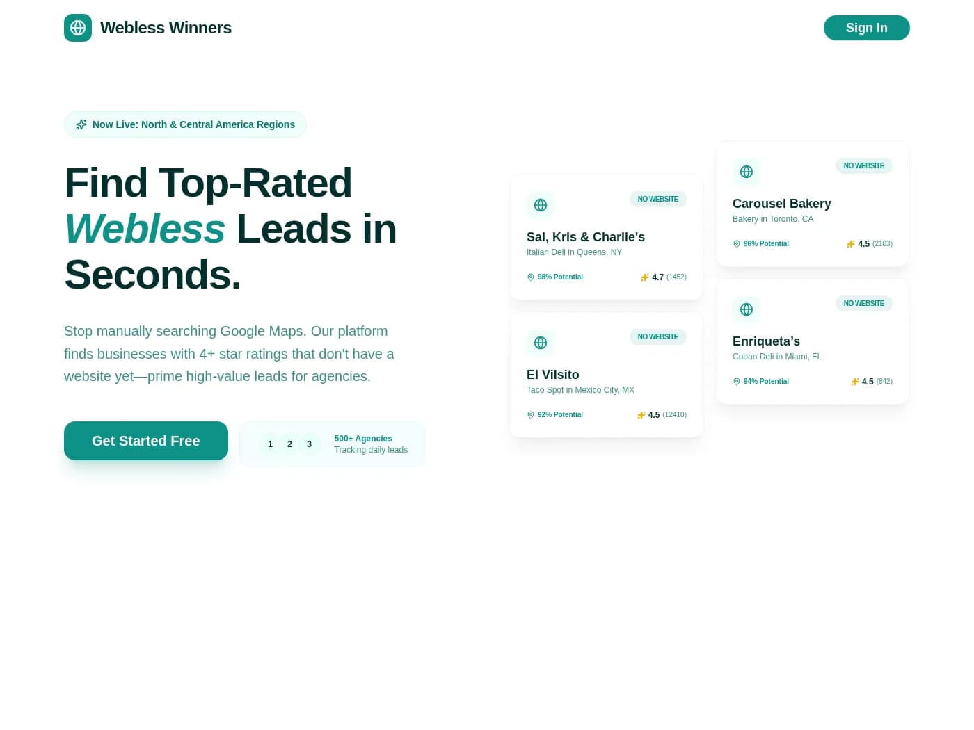 Webless Winners Tracker
