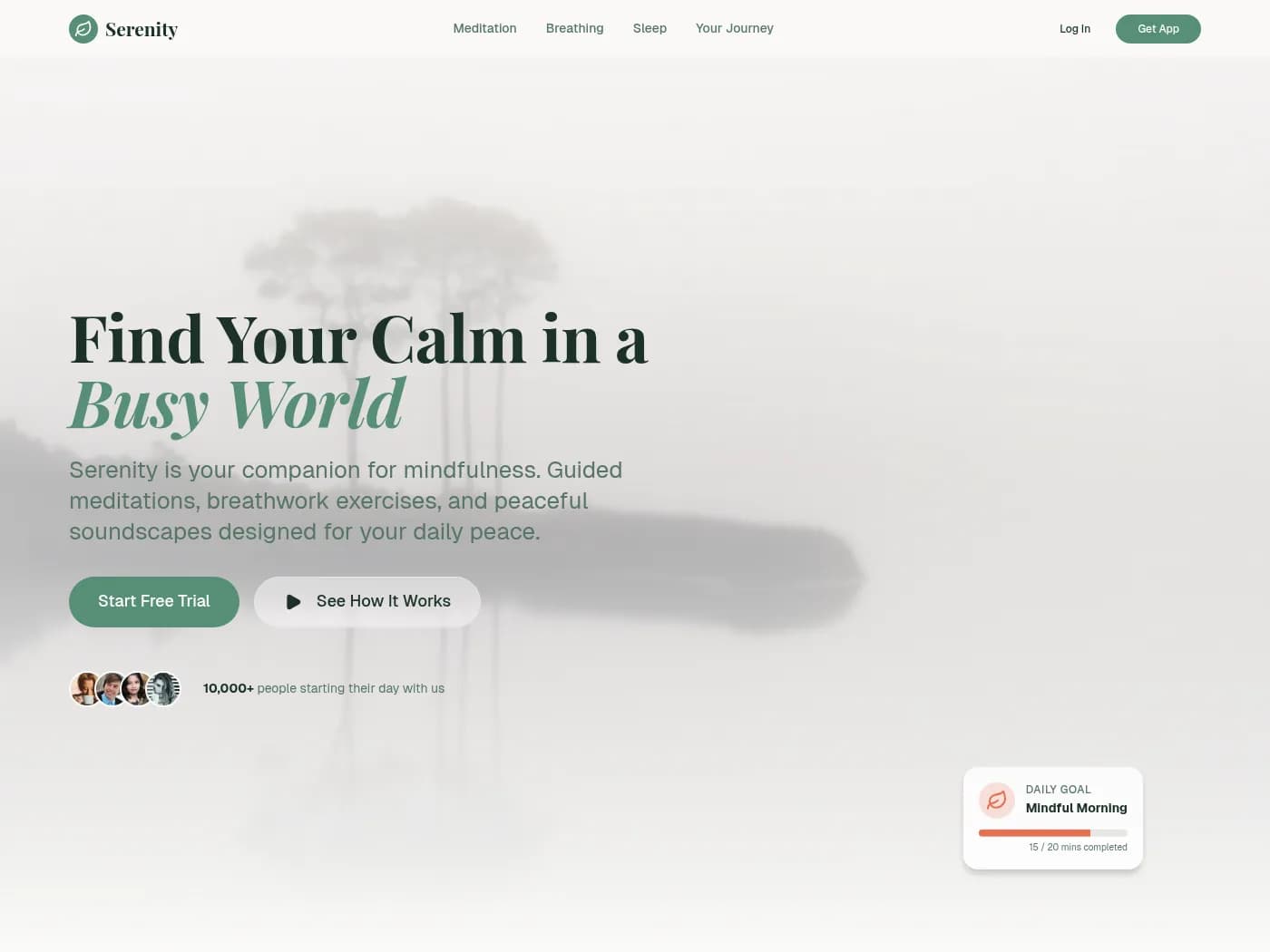 Wellbeing App Landing