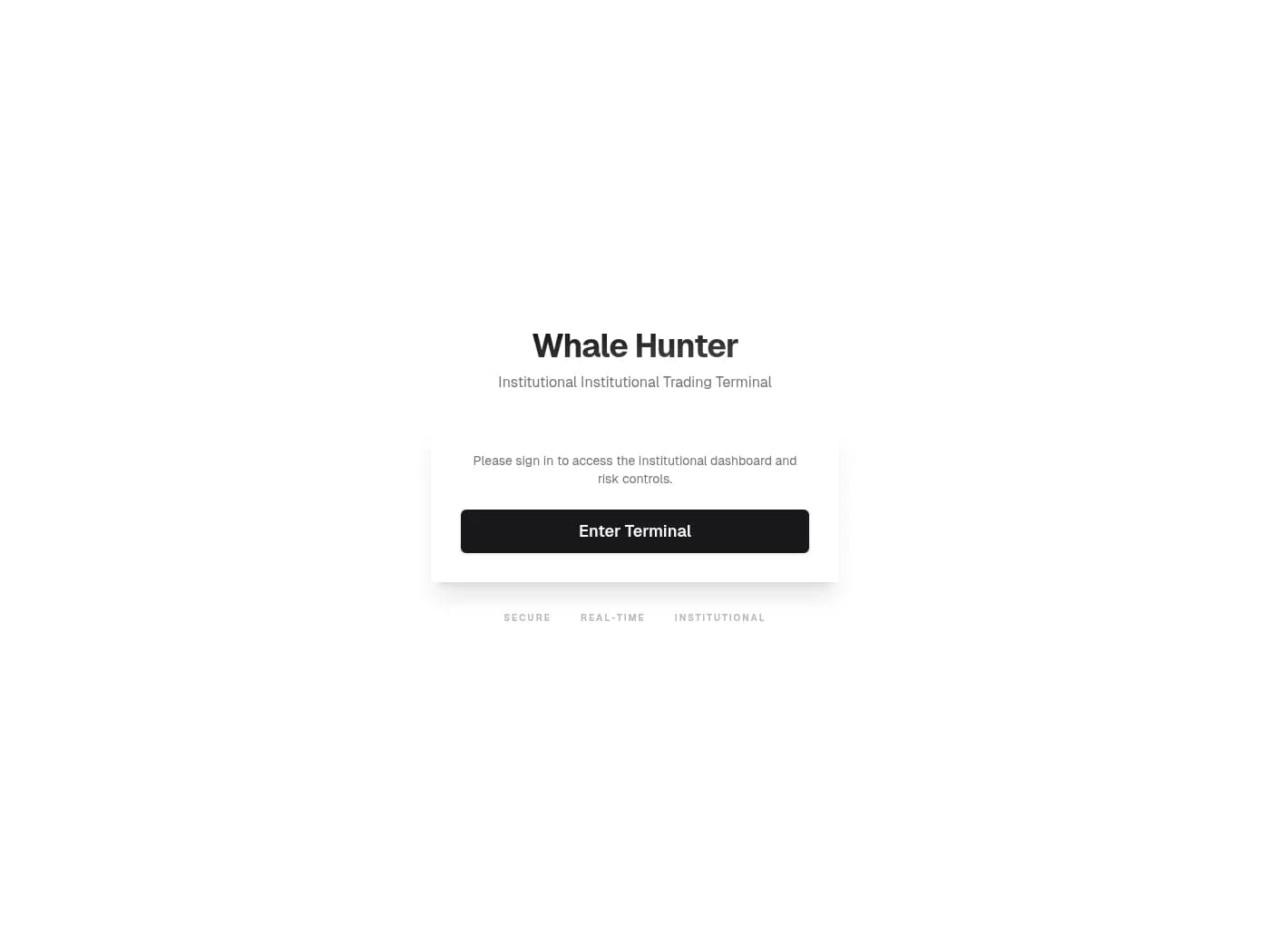 Whale Hunter Institutional