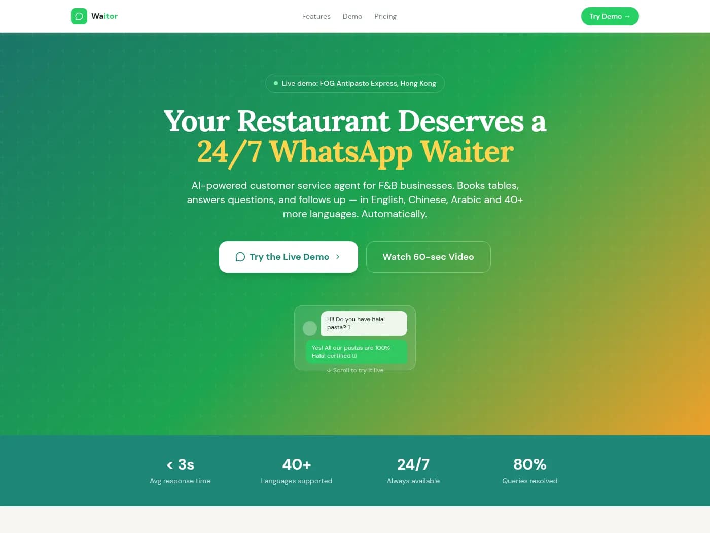 AI F&B WhatsApp Agent