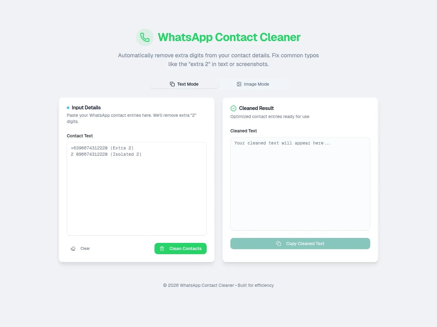 WhatsApp Contact Cleaner