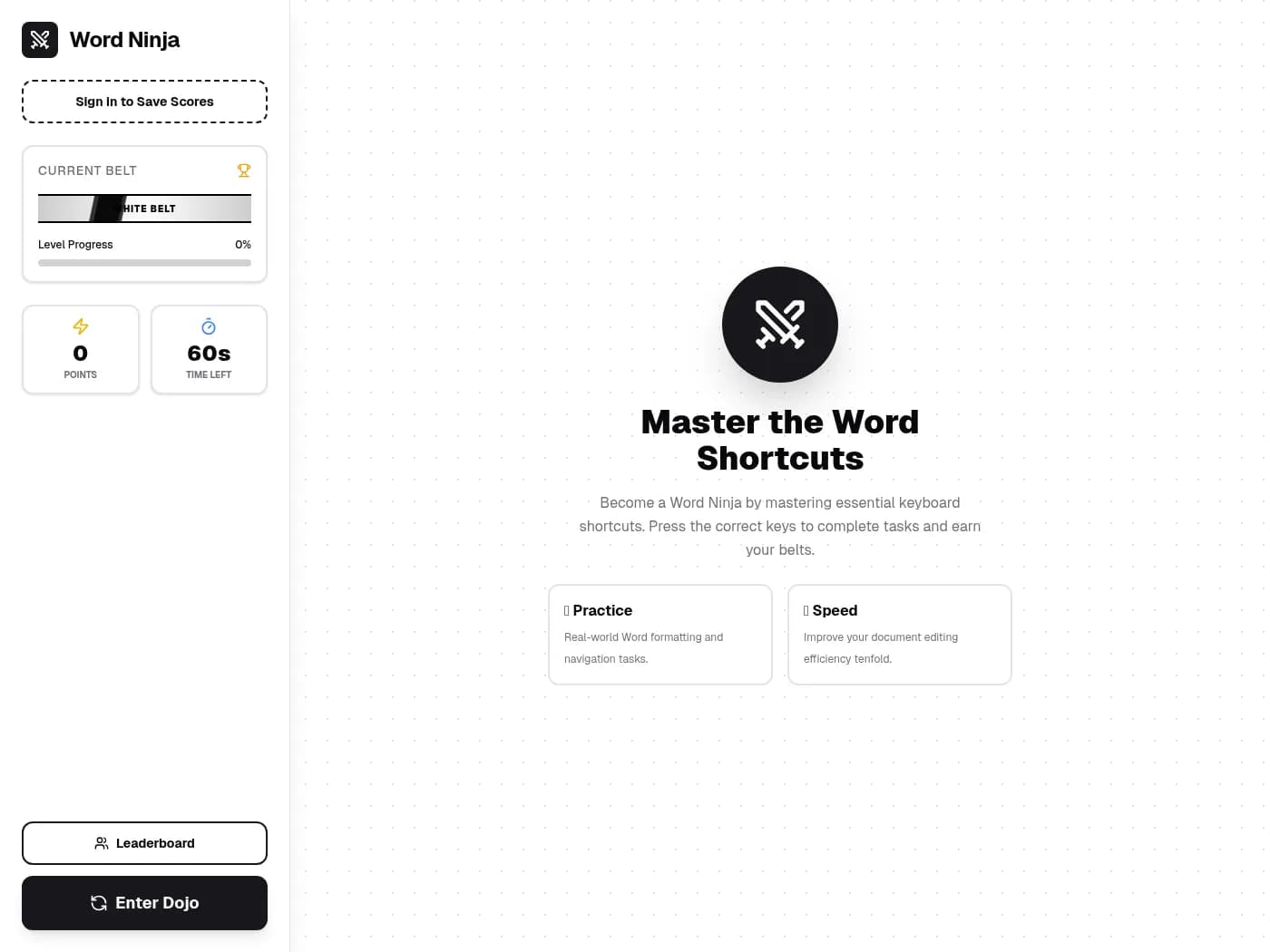 Word Ninja Shortcut Game
