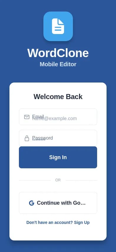 WordClone Mobile Editor