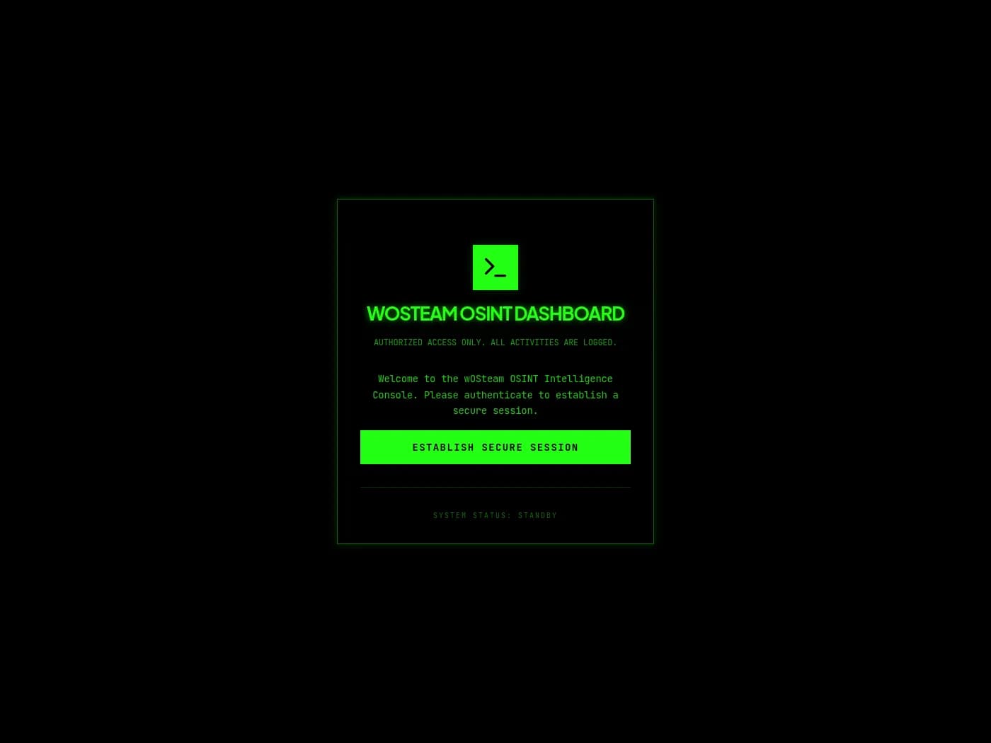 wOSteam OSINT Dashboard