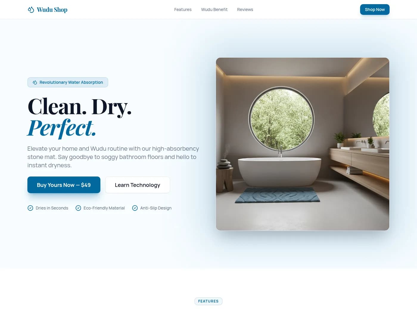 Wudu Shop Landing Page