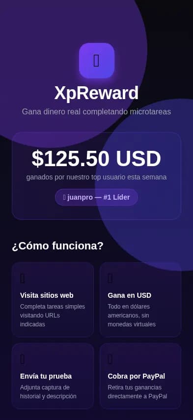 XpReward Plataforma de Tareas