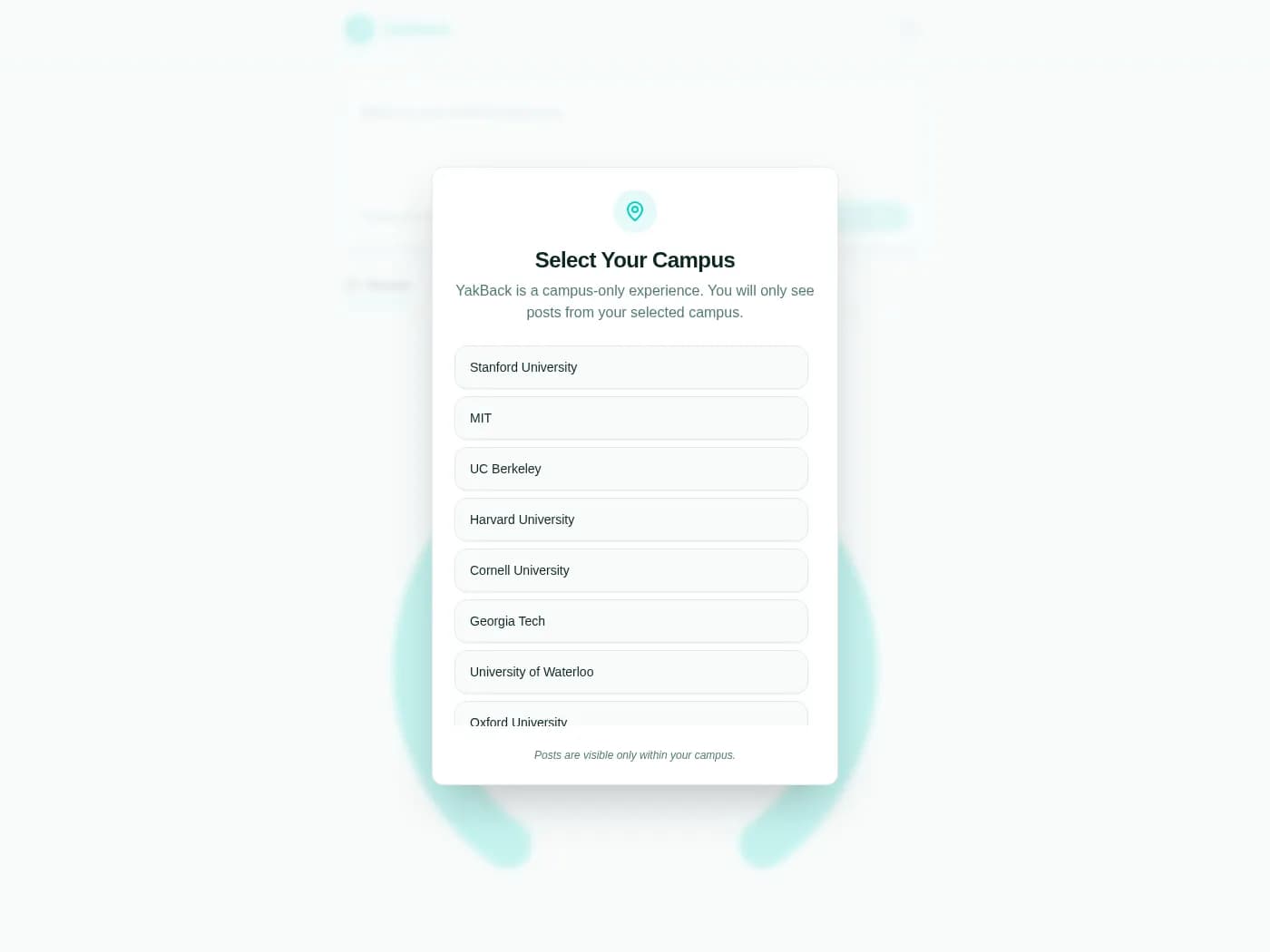 YakBack – Campus-Only Social
