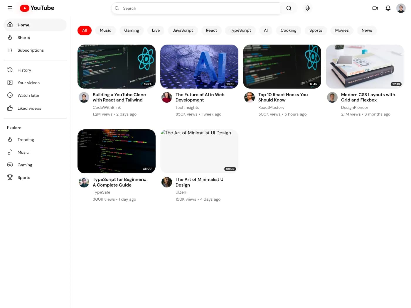 YouTube Clone