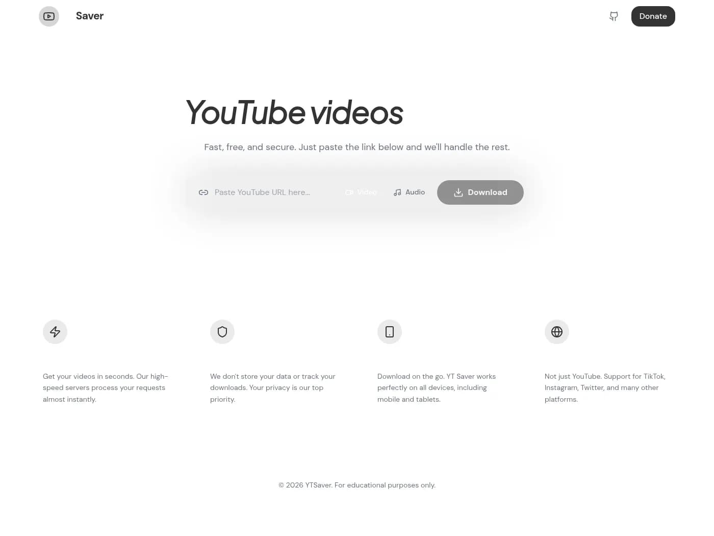 YouTube Saver Site
