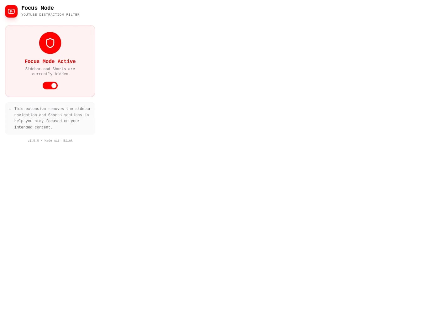 YouTube Focus Mode