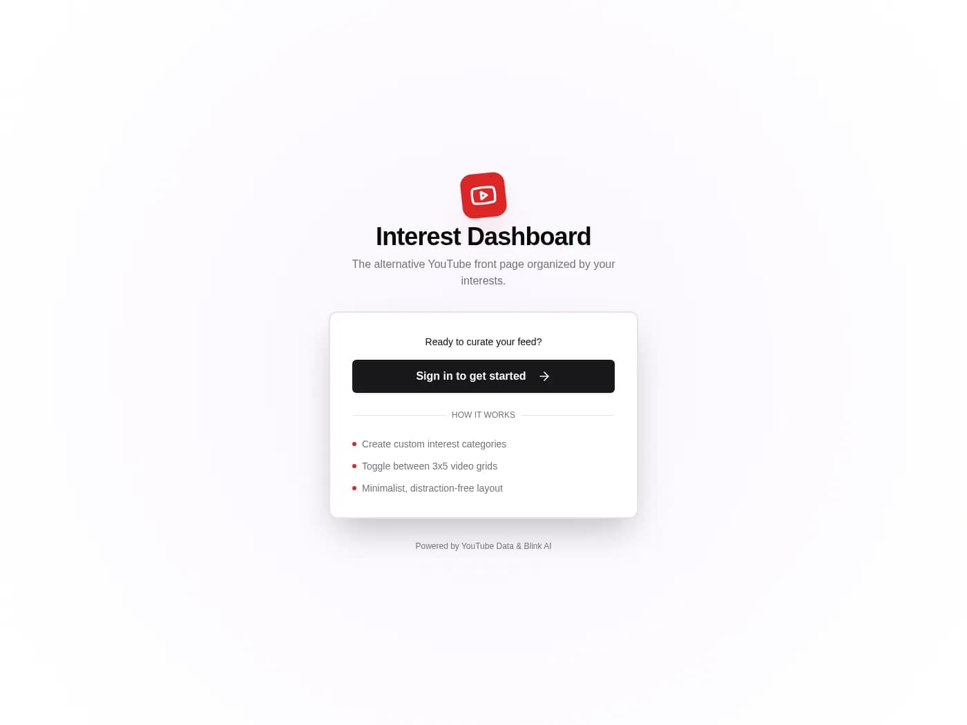 YouTube Interests Dashboard