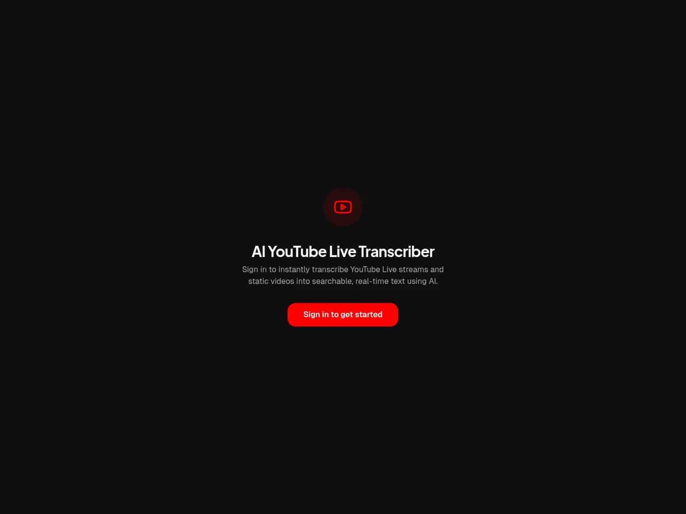 AI YouTube Live Transcriber