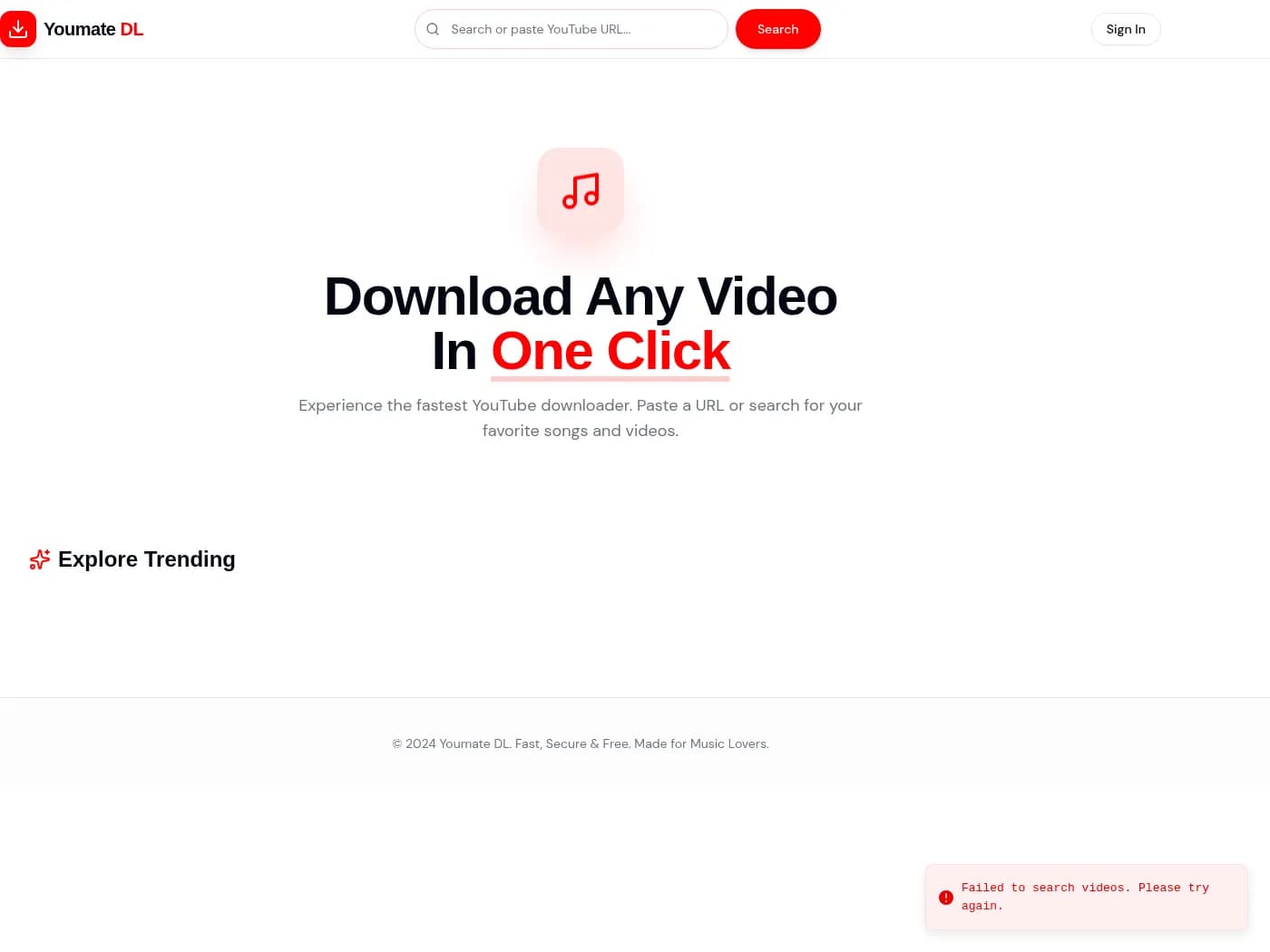 OneClick YouTube Downloader