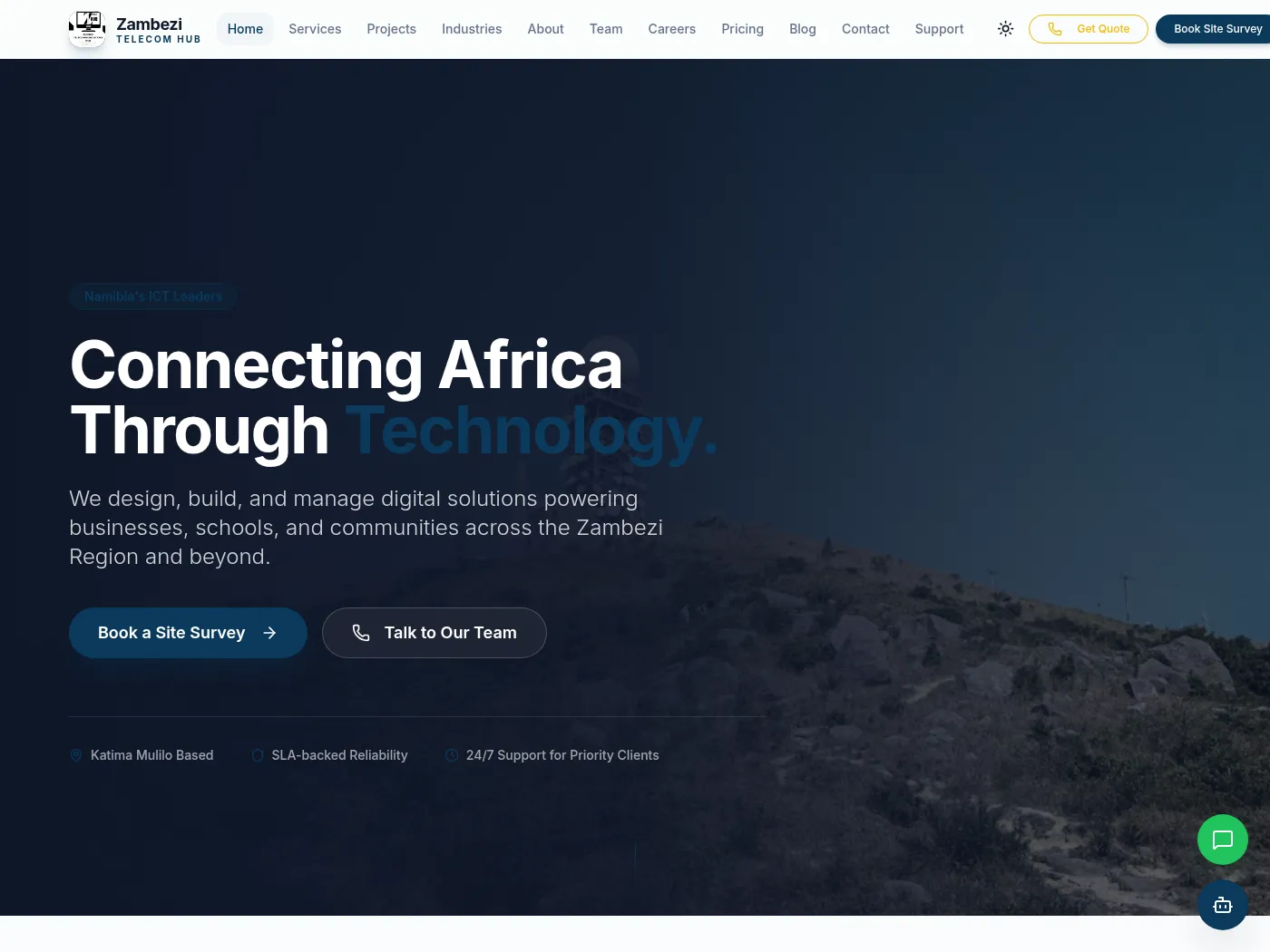 Zambezi Telecommunication Hub Modern Website