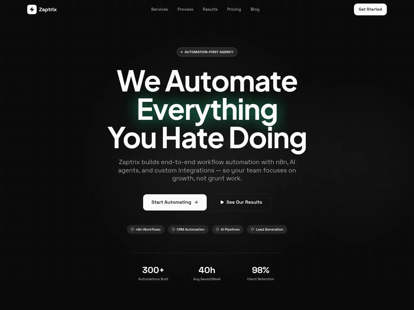 Zaptrix Automation Agency Site