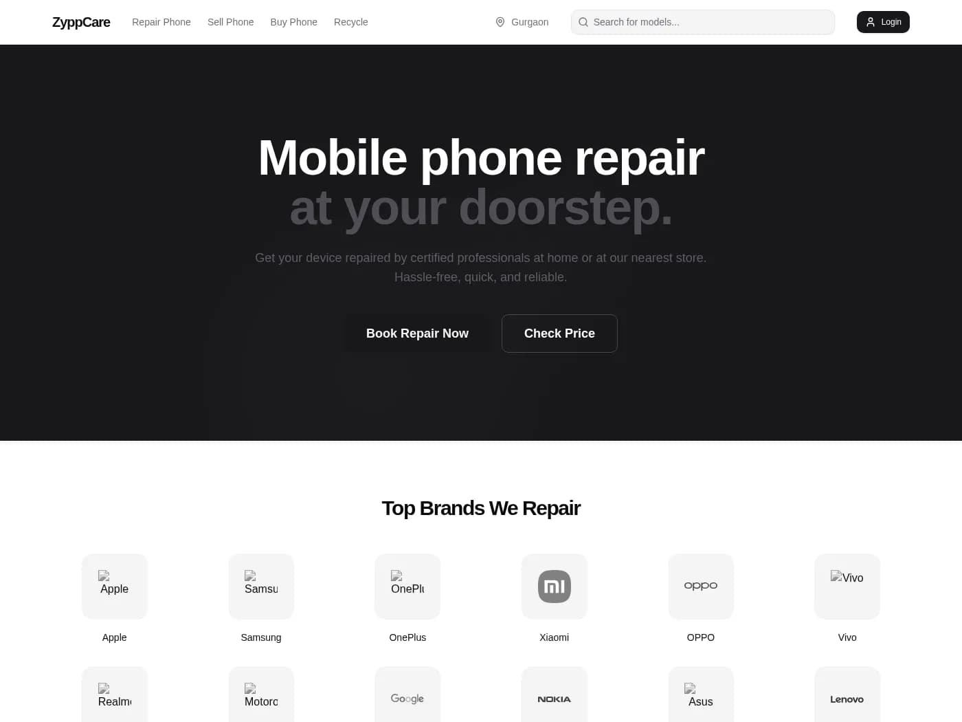 ZyppCare Repair Portal