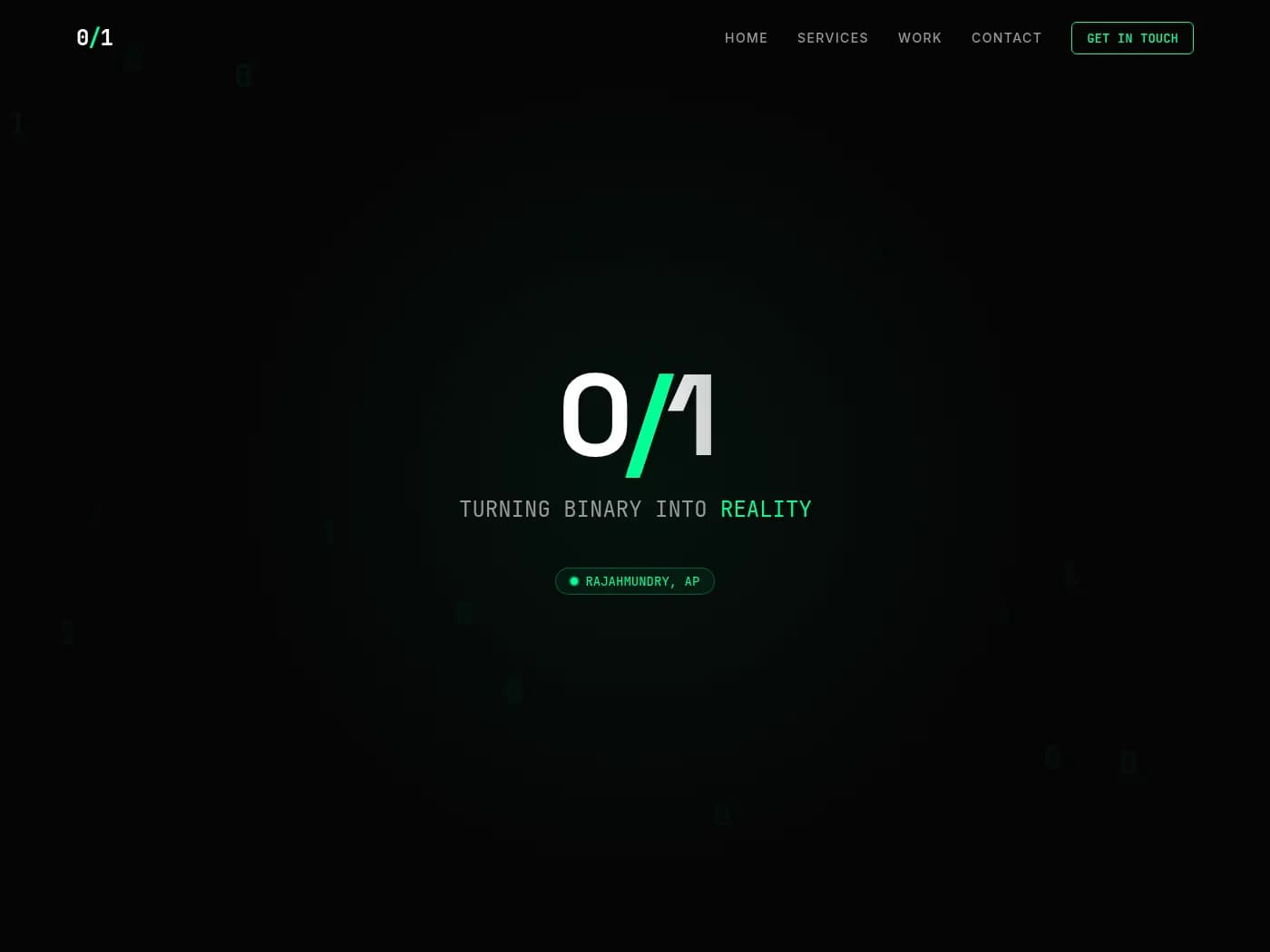 0/1 Digital Agency Animated Website