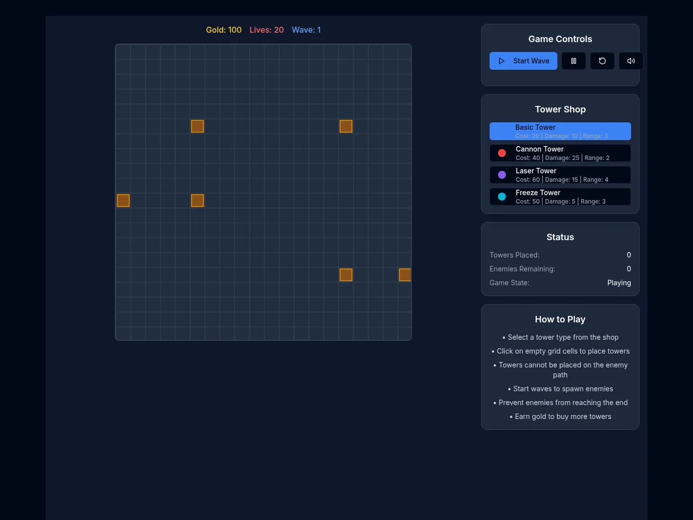 2D Tower Defense Game