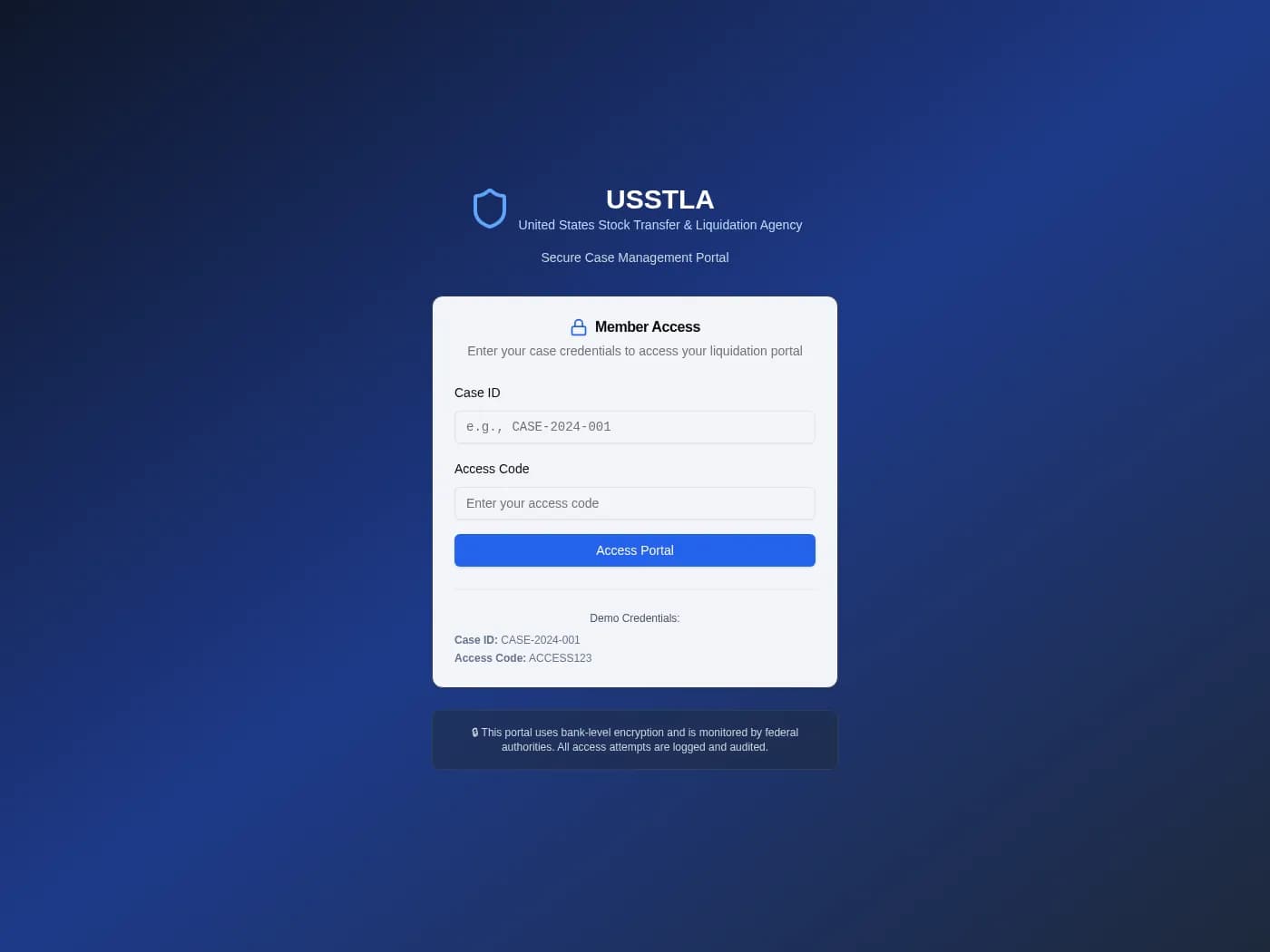USSTLA Case Management Portal