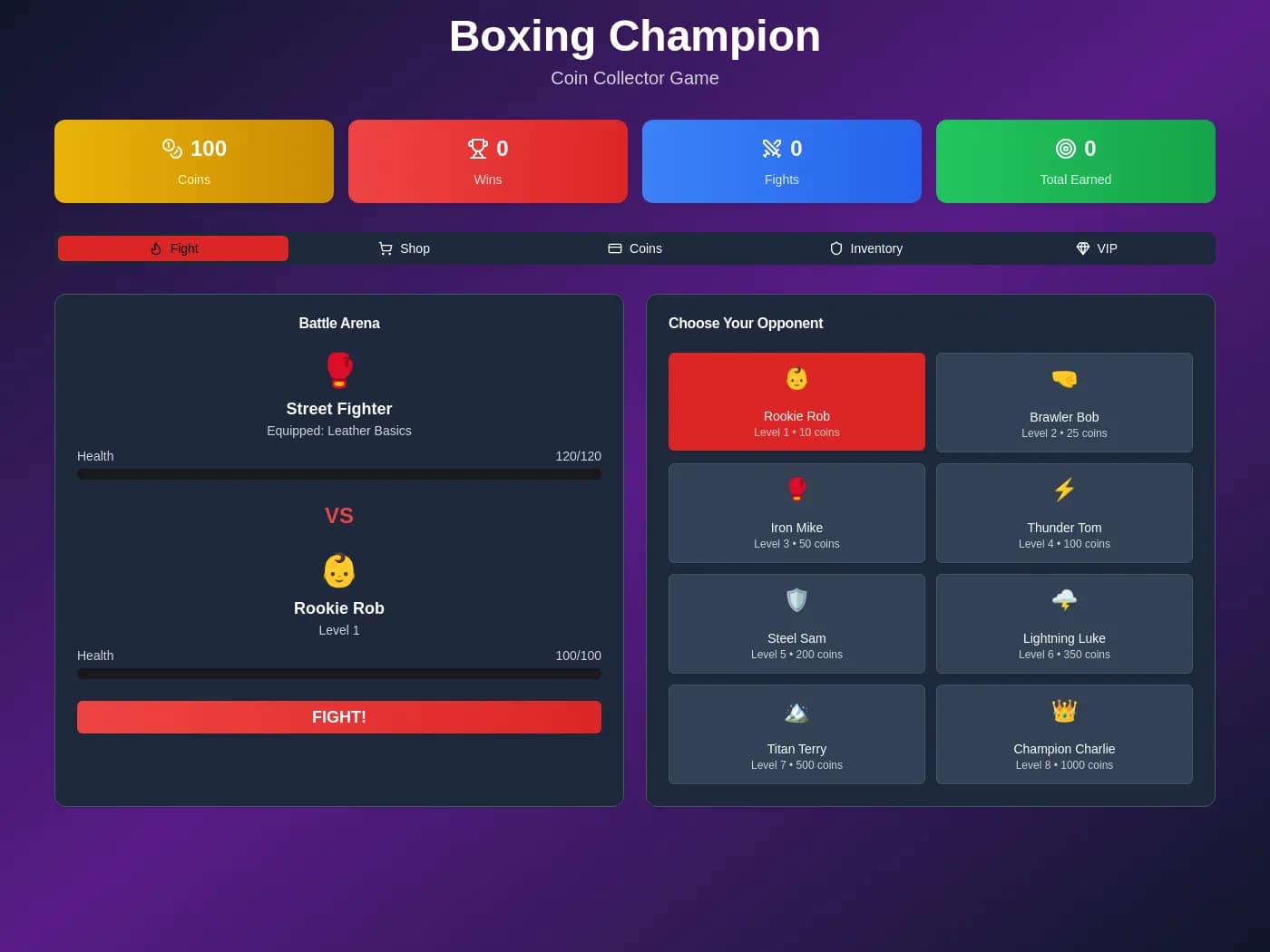 Boxing Champion - Coin Collector Game