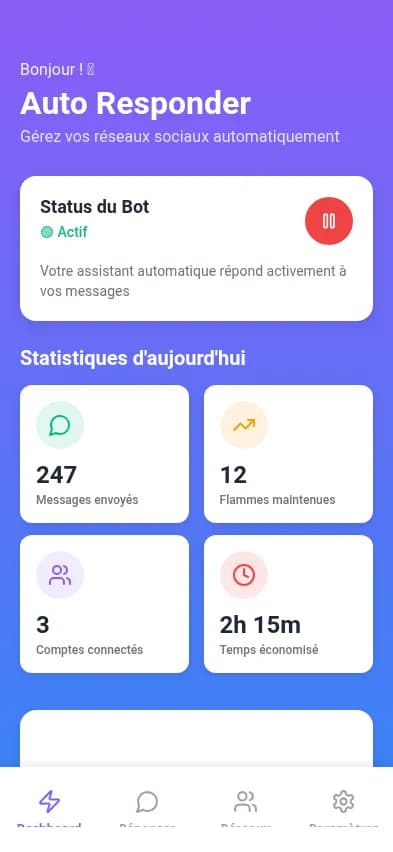 AutoResponder and Social Media Interaction App