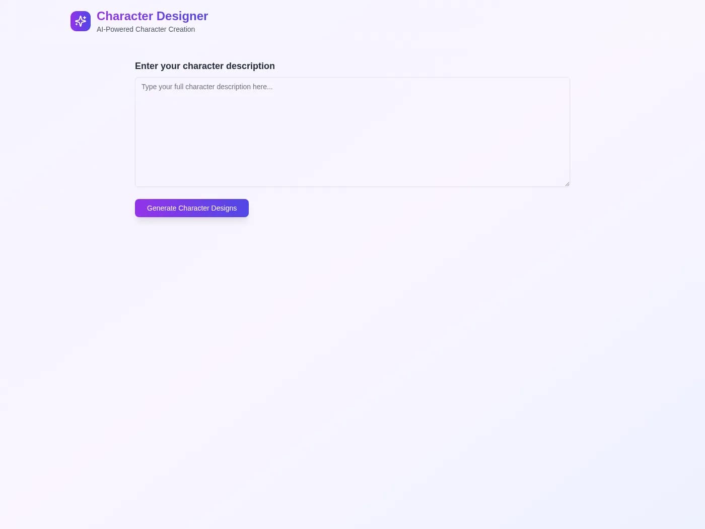 AI Character Design Generator