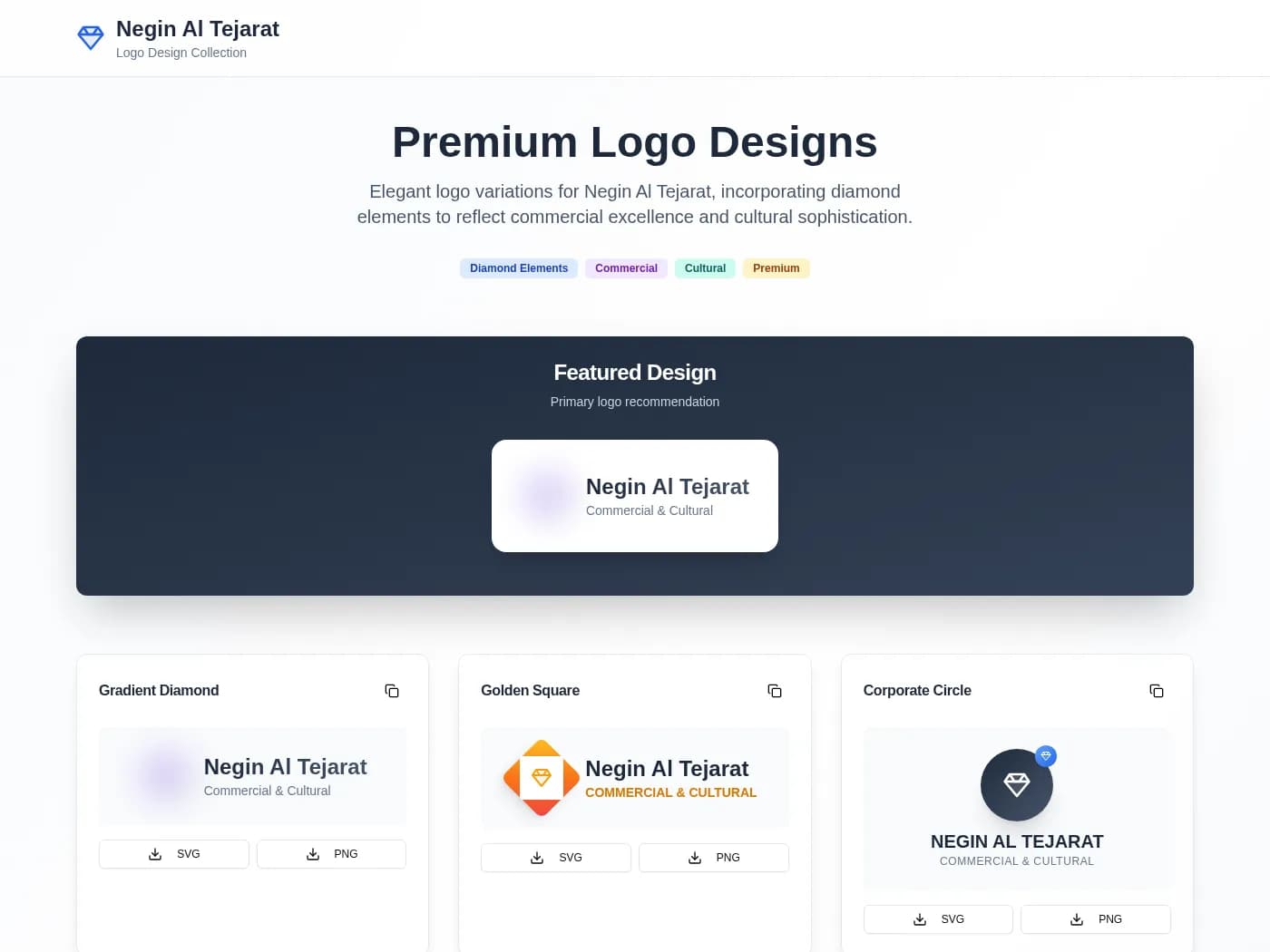 Negin Al Tejarat Diamond Logo Design