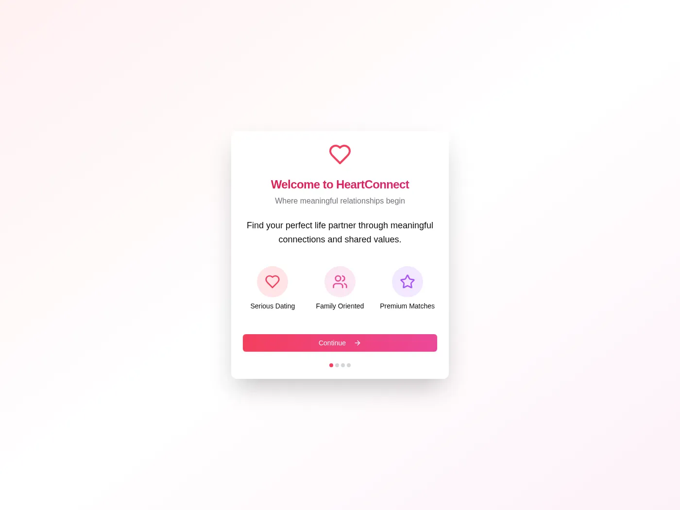 Dating App with Matrimony Features UI