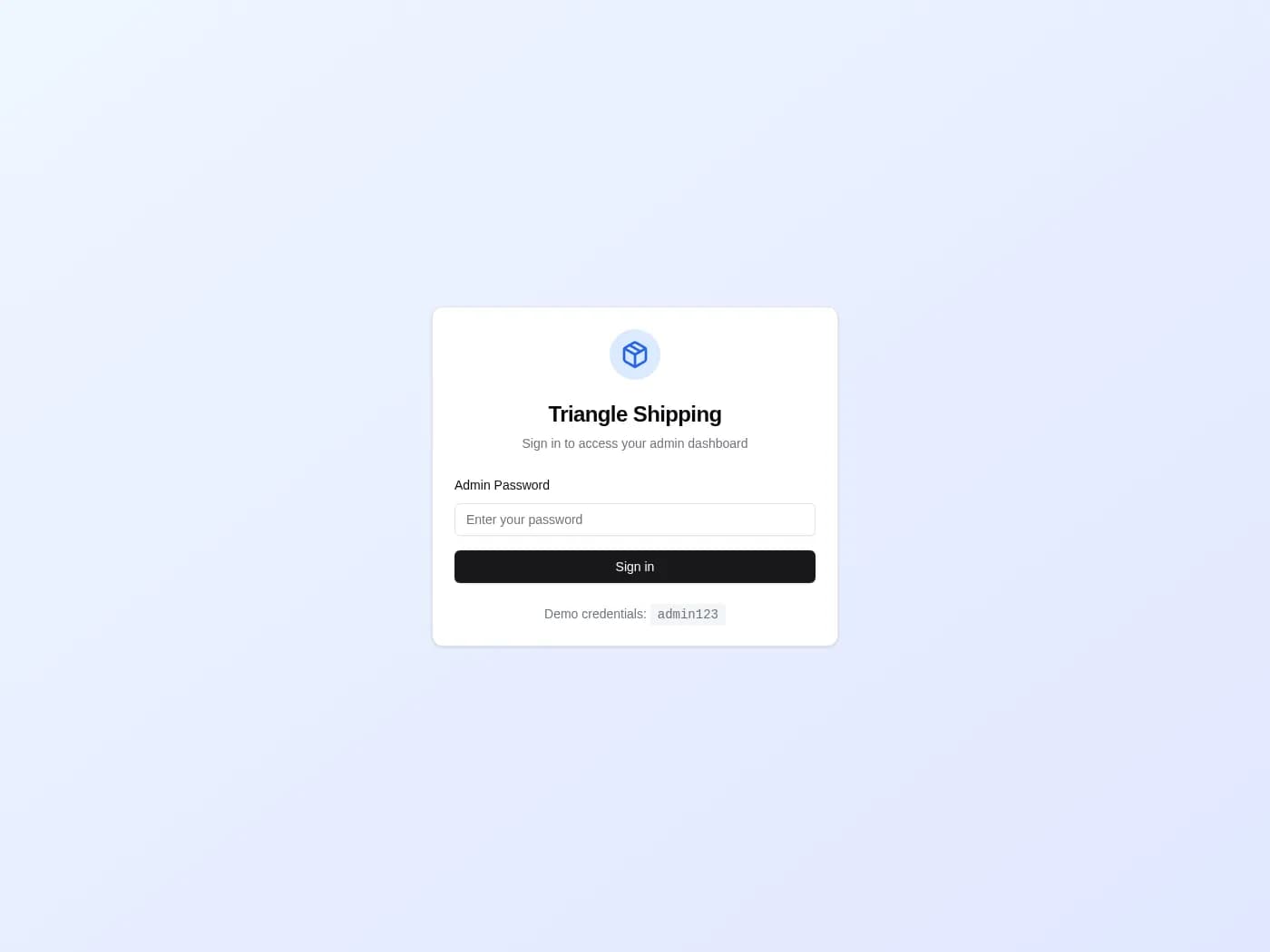 Triangle Shipping Admin Platform