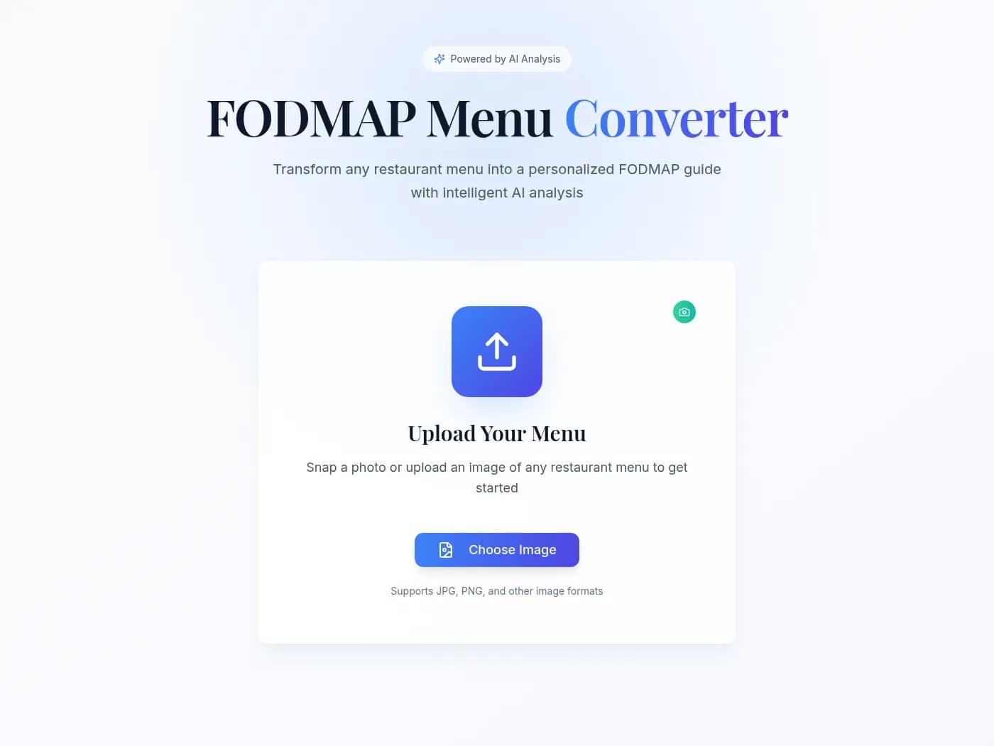 FODMAP Menu Converter