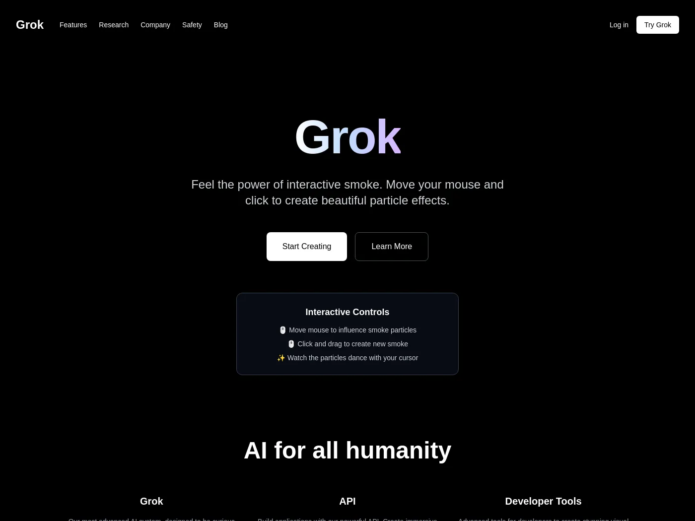 Interactive Smoke Effect Website