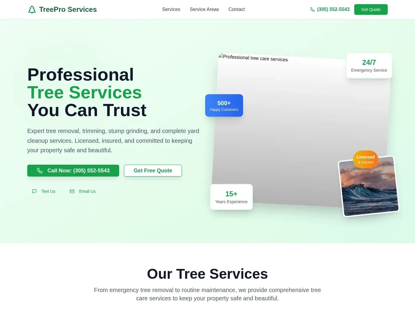 Tree Service Business Website