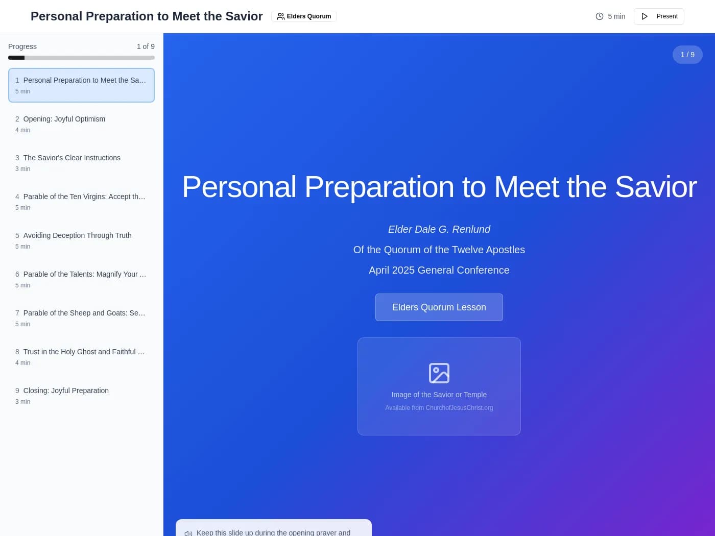 LDS Lesson Presentation Tool
