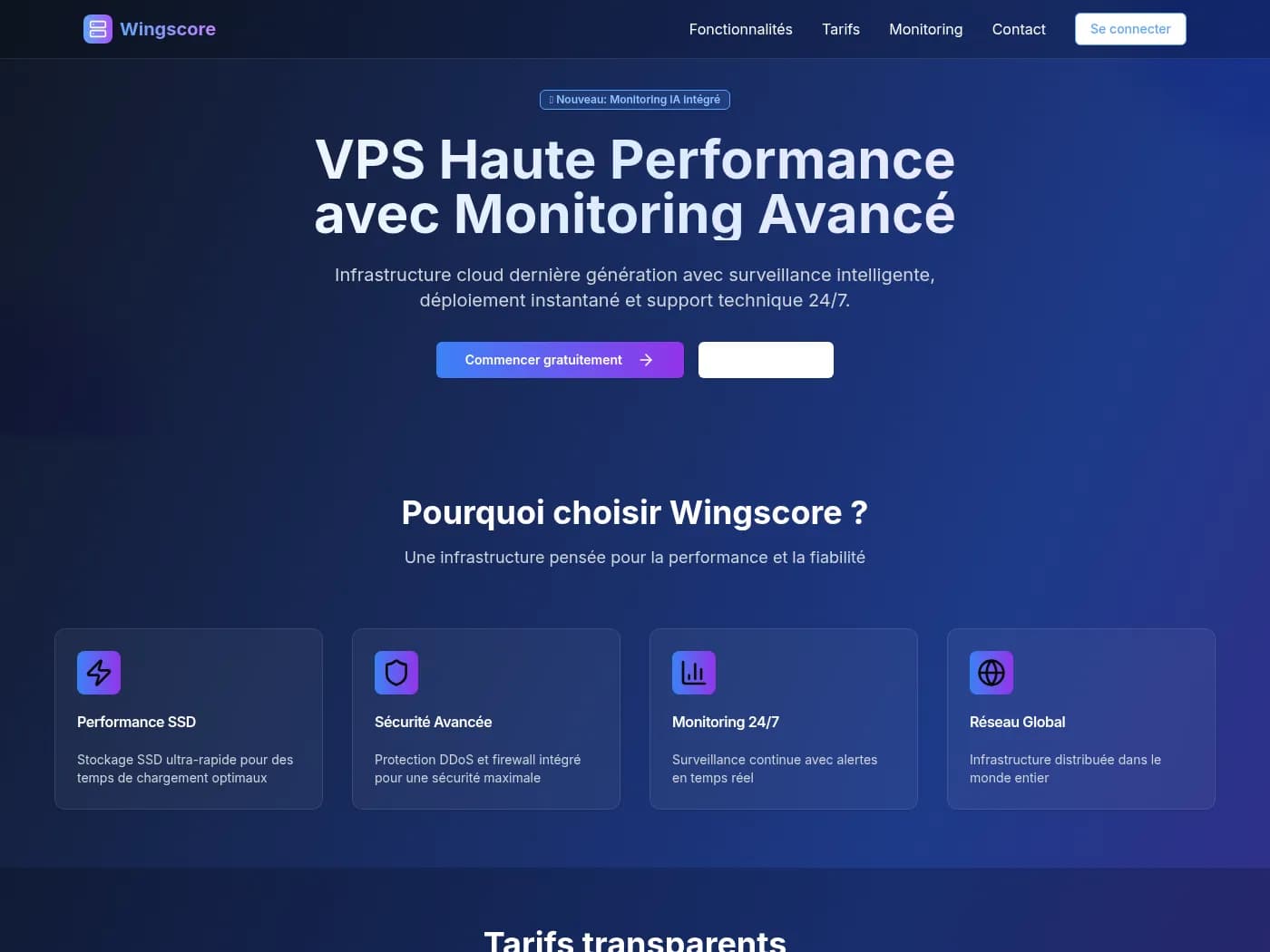 Wingscore VPS Website
