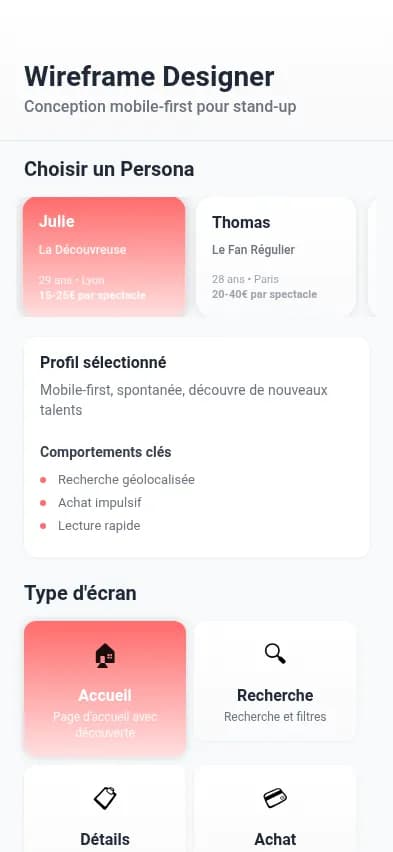 Mobile-First App Wireframe Designer