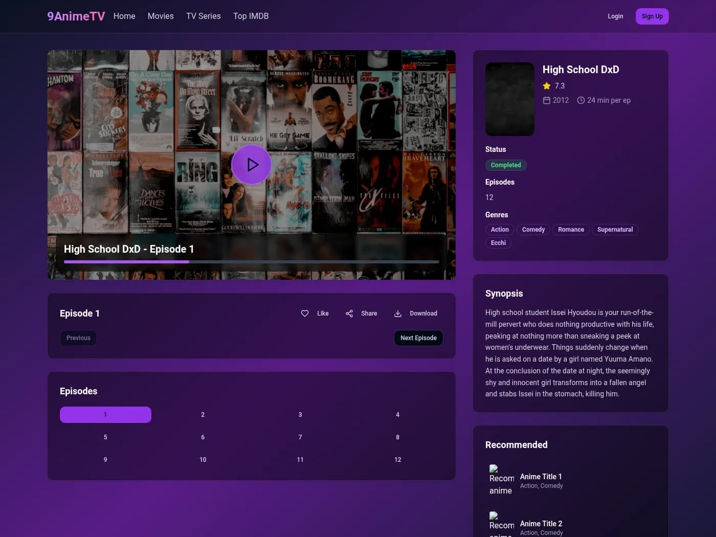 Anime Streaming Clone