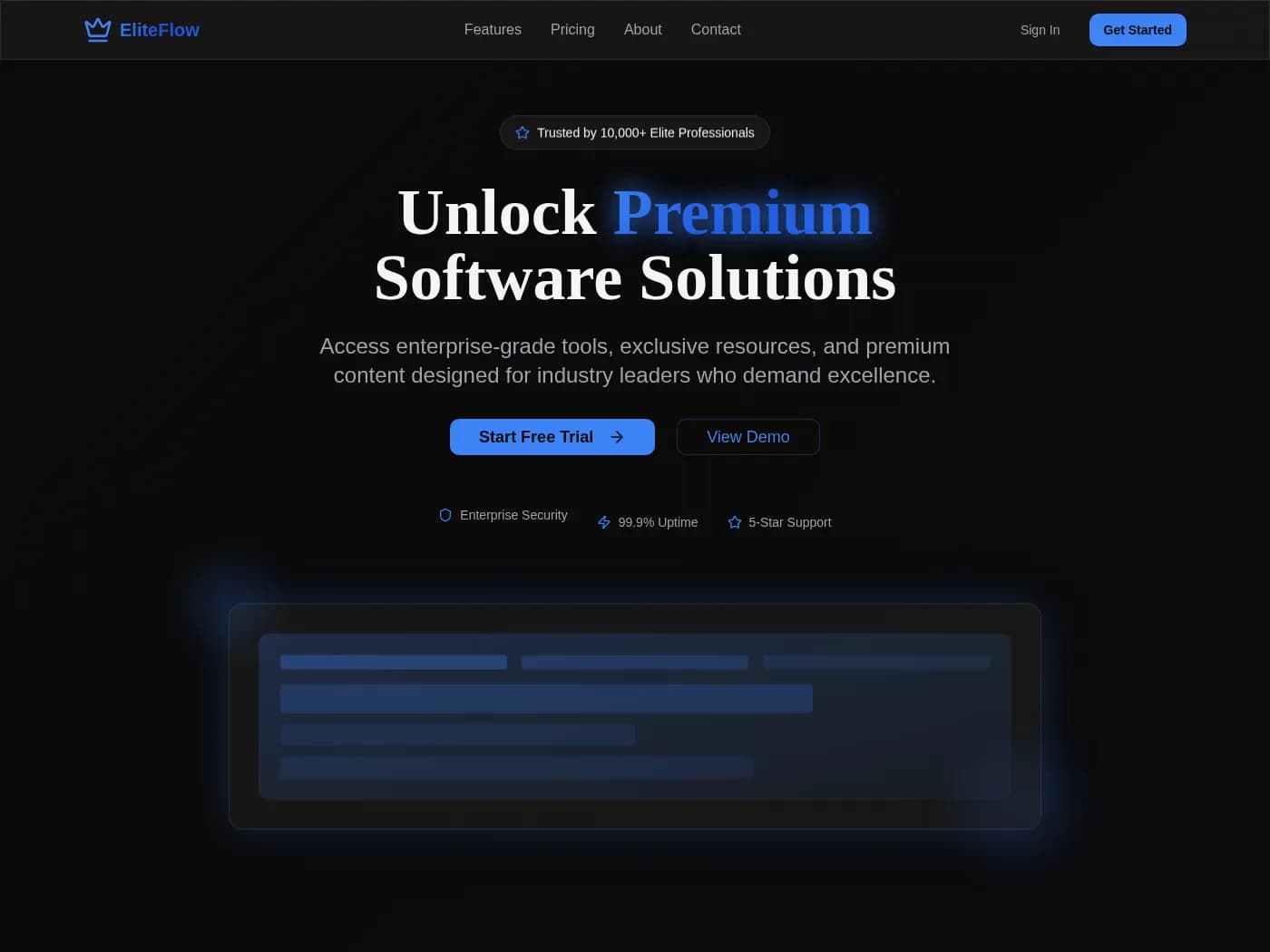 Premium Software Company Website