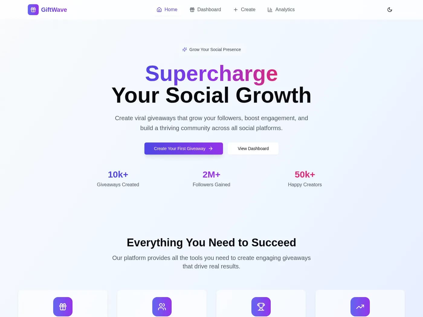 Giveaway Platform for Social Growth